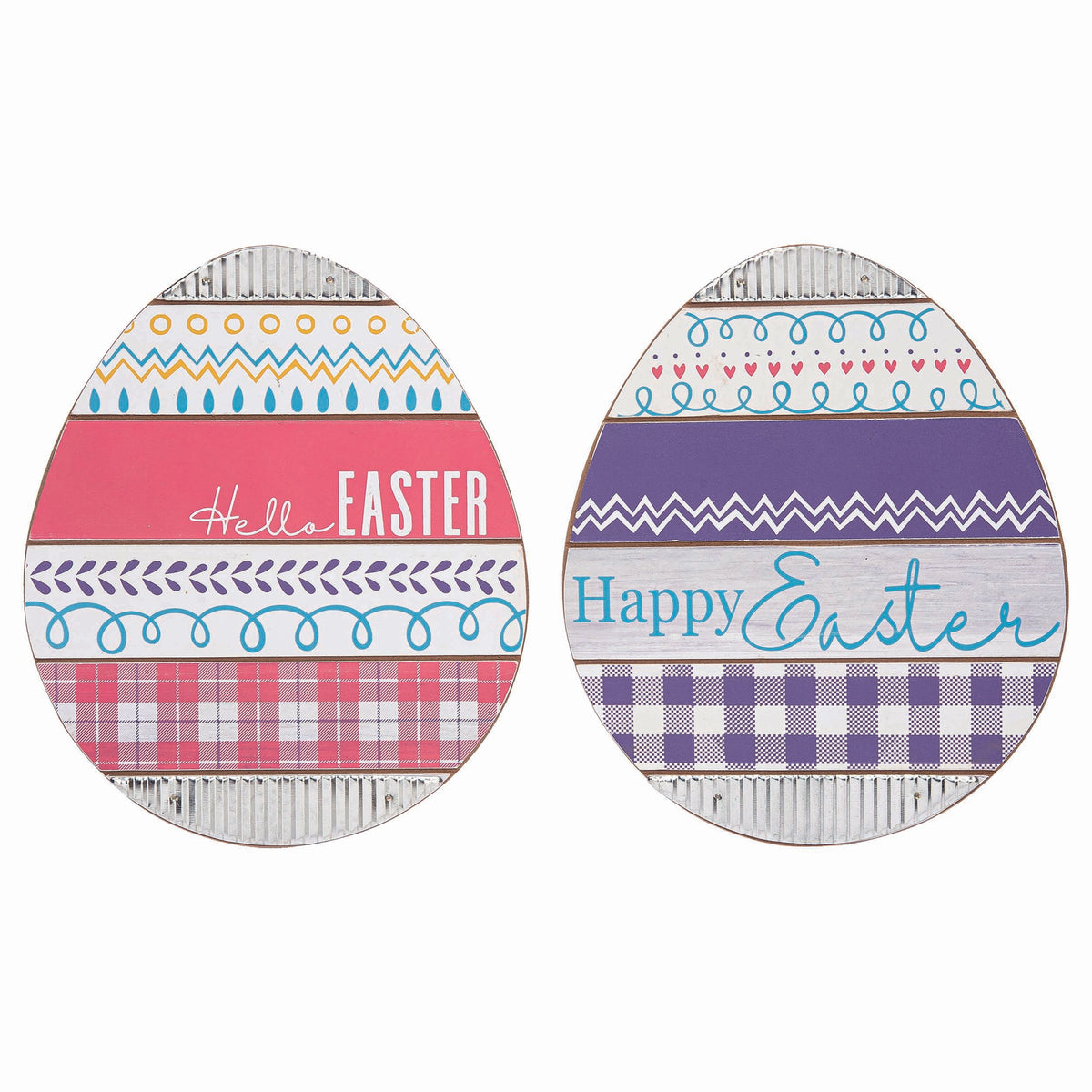 MDF Easter Egg Slat Décor 2 Asst – Transpac Brands