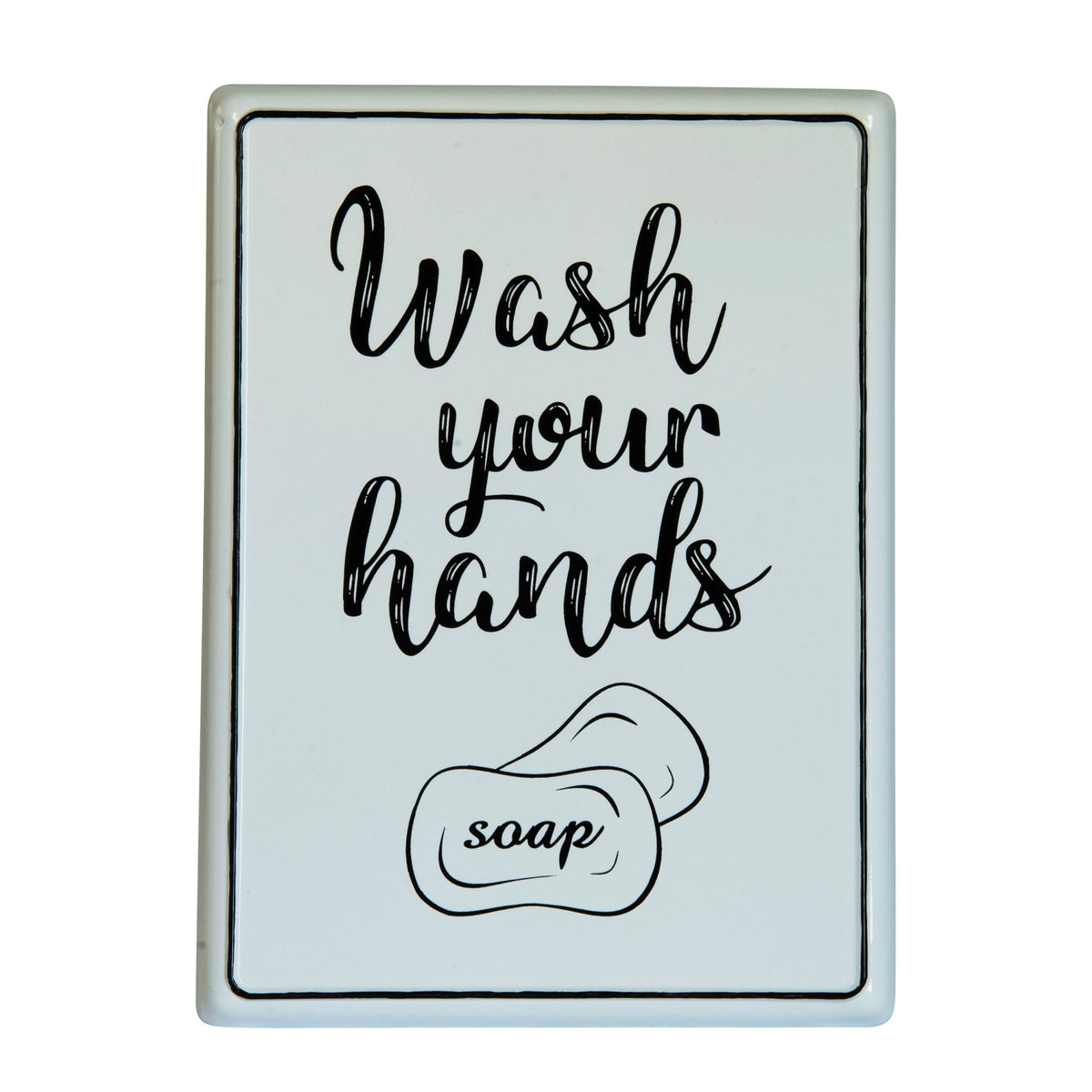 "Wash Your Hands" Metal Bathroom Sign – Transpac Brands