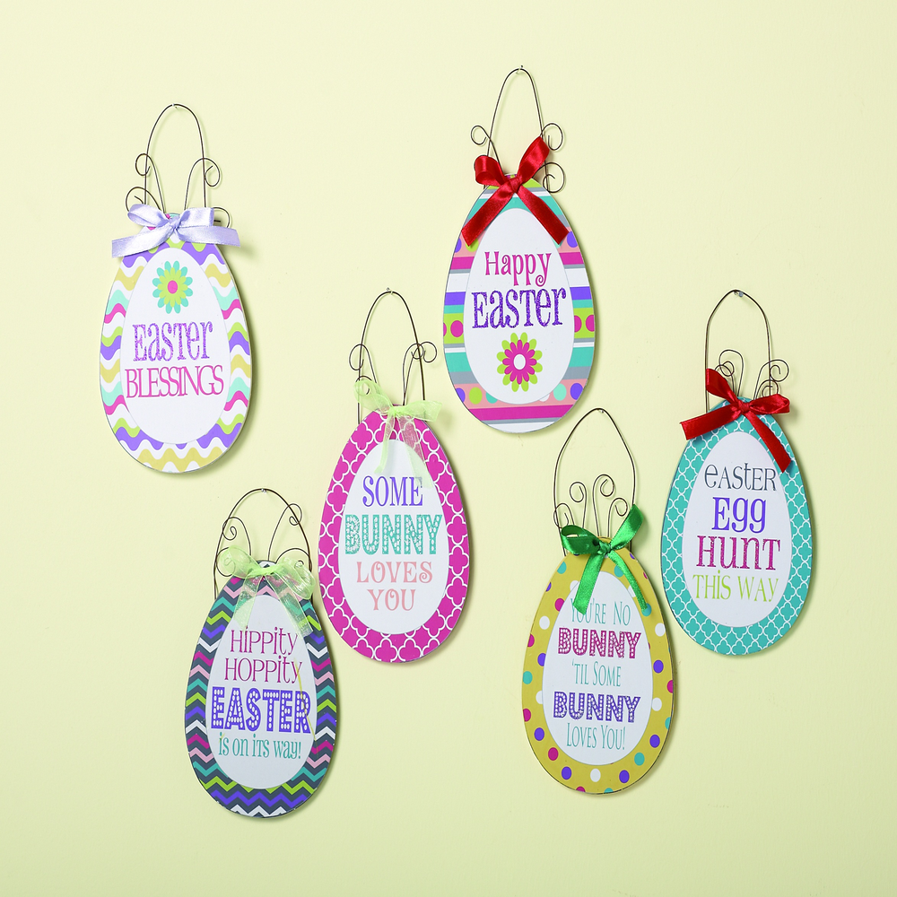 MDF Easter Egg Sign 6 Asst – Transpac Brands