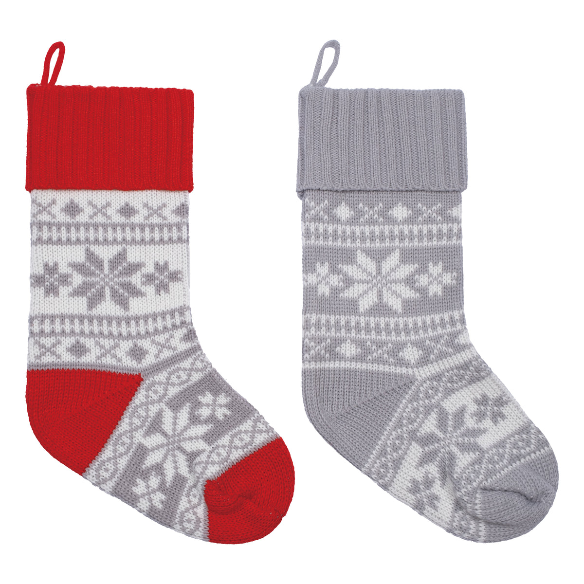18" Knit Snoqflake Christmas Stockings 2 Asst – Transpac Brands