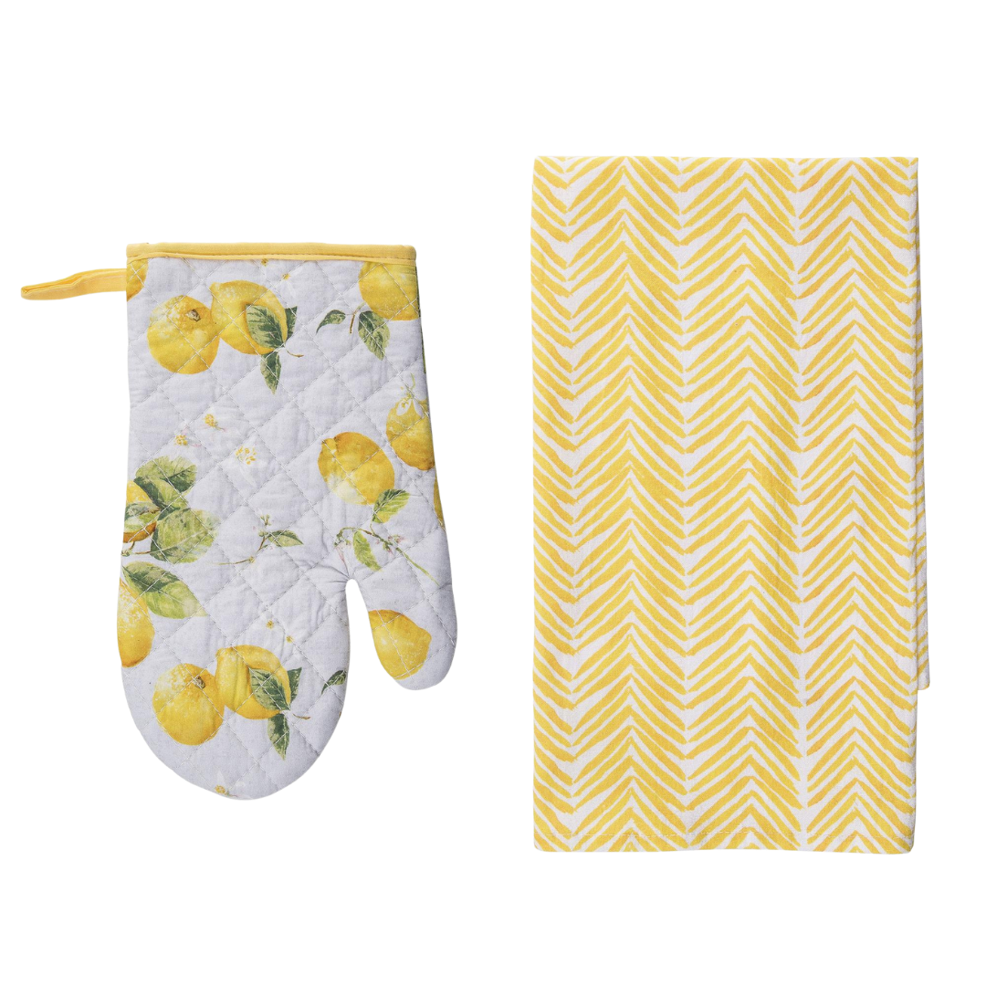 Cotton Lemon Mitt And Tea Towel S/2 – Transpac Brands