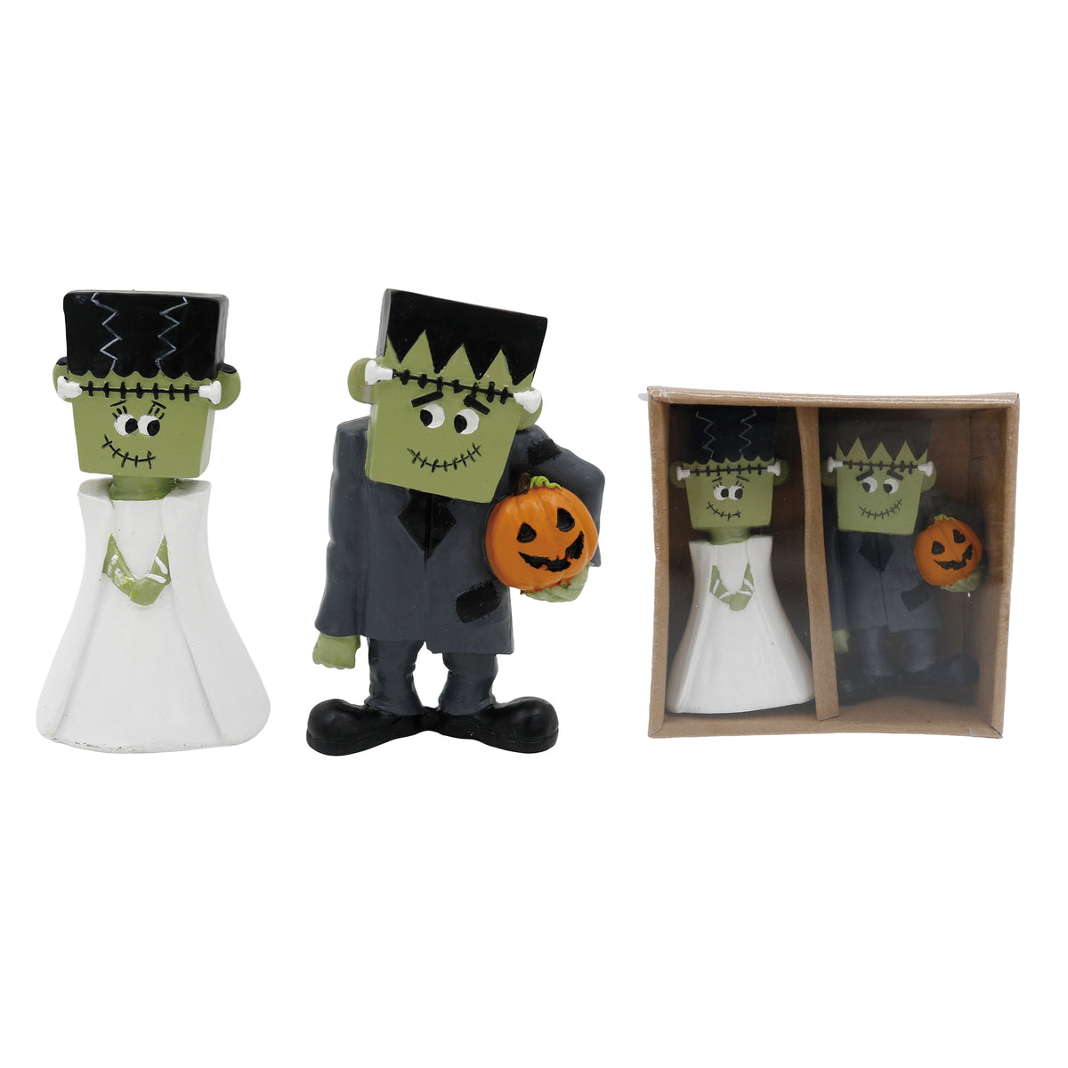 Res Mr. and Mrs. Frankenstein Figurines In Kraft Box S/2 – Transpac Brands