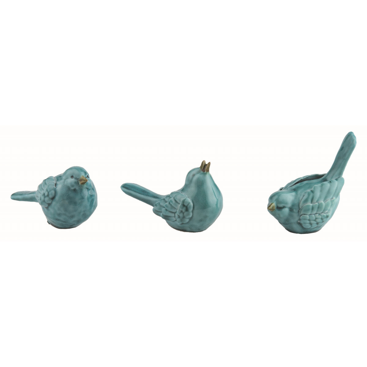 Sm Cer Blue Green Bird Fig 3 Asst – Transpac Brands