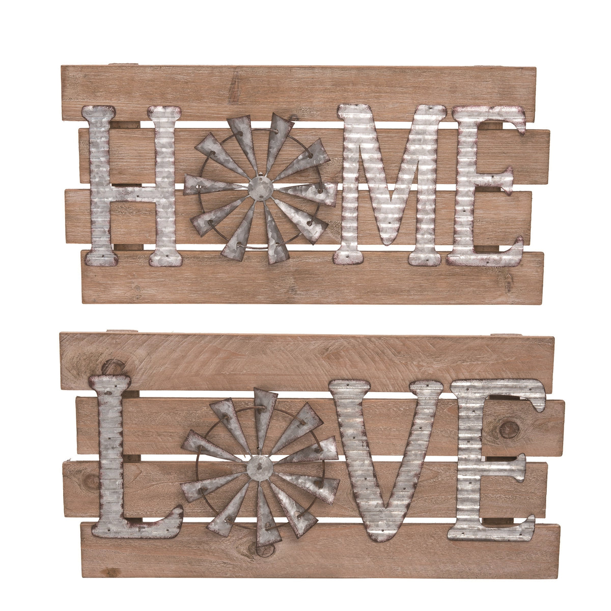 Wood Windmill Word Decor 2 Asst – Transpac Brands