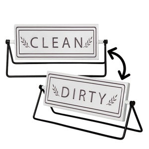 Lg Clean/Dirty Dishes Rotating Metal Embossed Sign – Transpac Brands