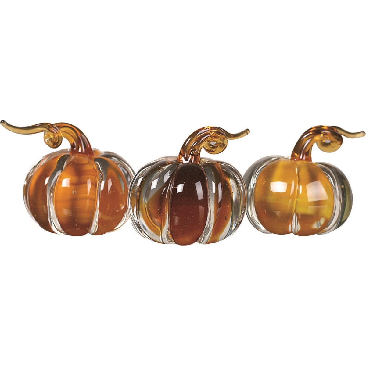 Mini Glass Amber Pumpkin S/3 – Transpac Brands