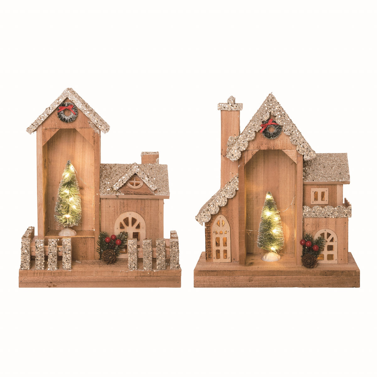 Wood Light Up Tree House 2 Asst – Transpac Brands