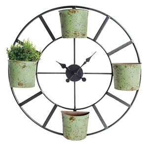 Metal Bucket Planter Clock – Transpac Brands