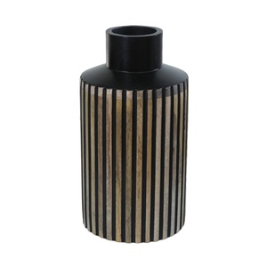 Wood Ribbed Lines Vase Large – Transpac Brands