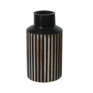 Wood Ribbed Bottle Vase Med – Transpac Brands