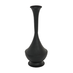 Metal Geometric Sculpted Vase Black – Transpac Brands