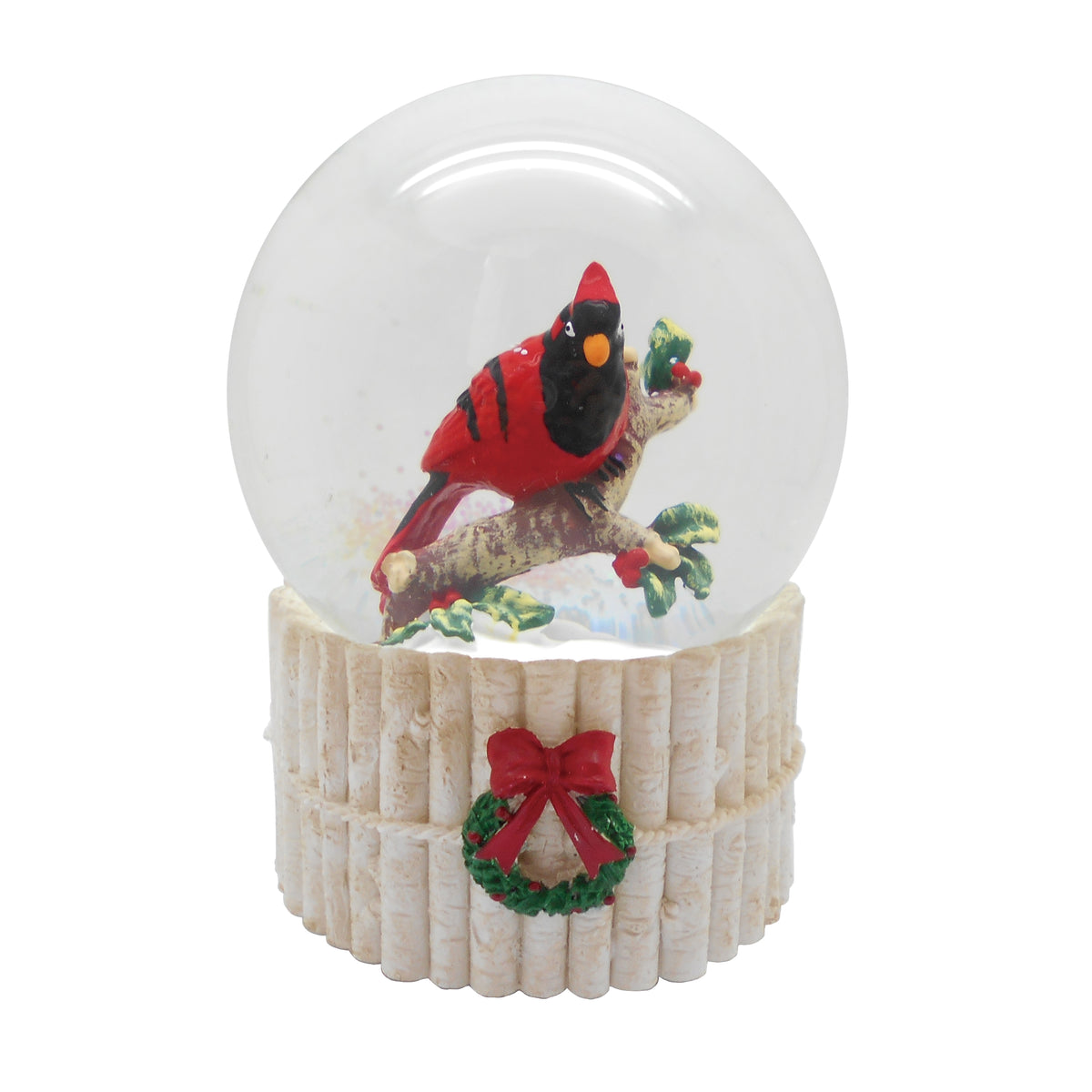 100MM CARDINAL MUSIC WATER GLOBE WITH FAUX BIRCH BARK BASE – Transpac ...