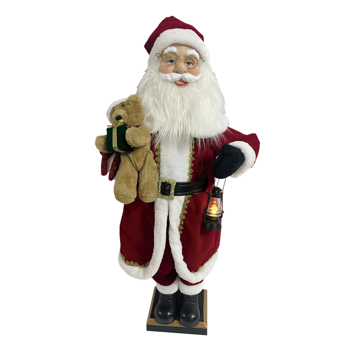 10' H Moving Santa with music and LED lights, Collapsible body w/ moti ...