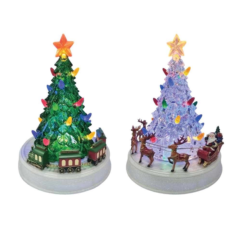 12"LED Musical Trees W/Rotating Base 2 Asst – Transpac Brands