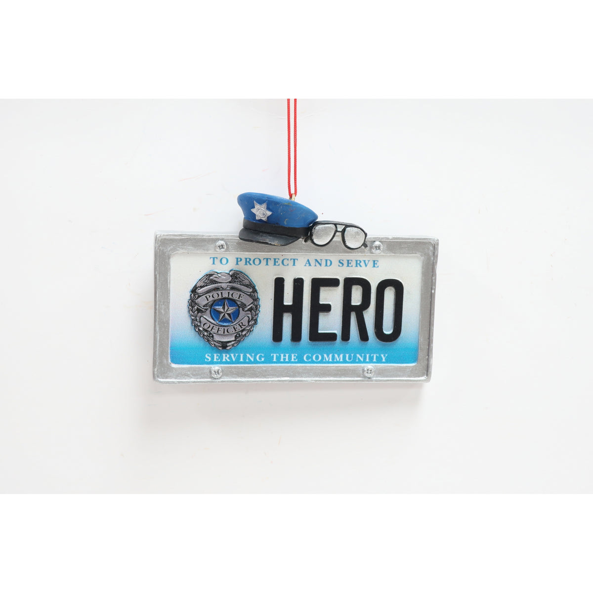 4x1x3.5IN RESIN POLICE LICENSE PLATE WORD SIGN ORN – Transpac Brands