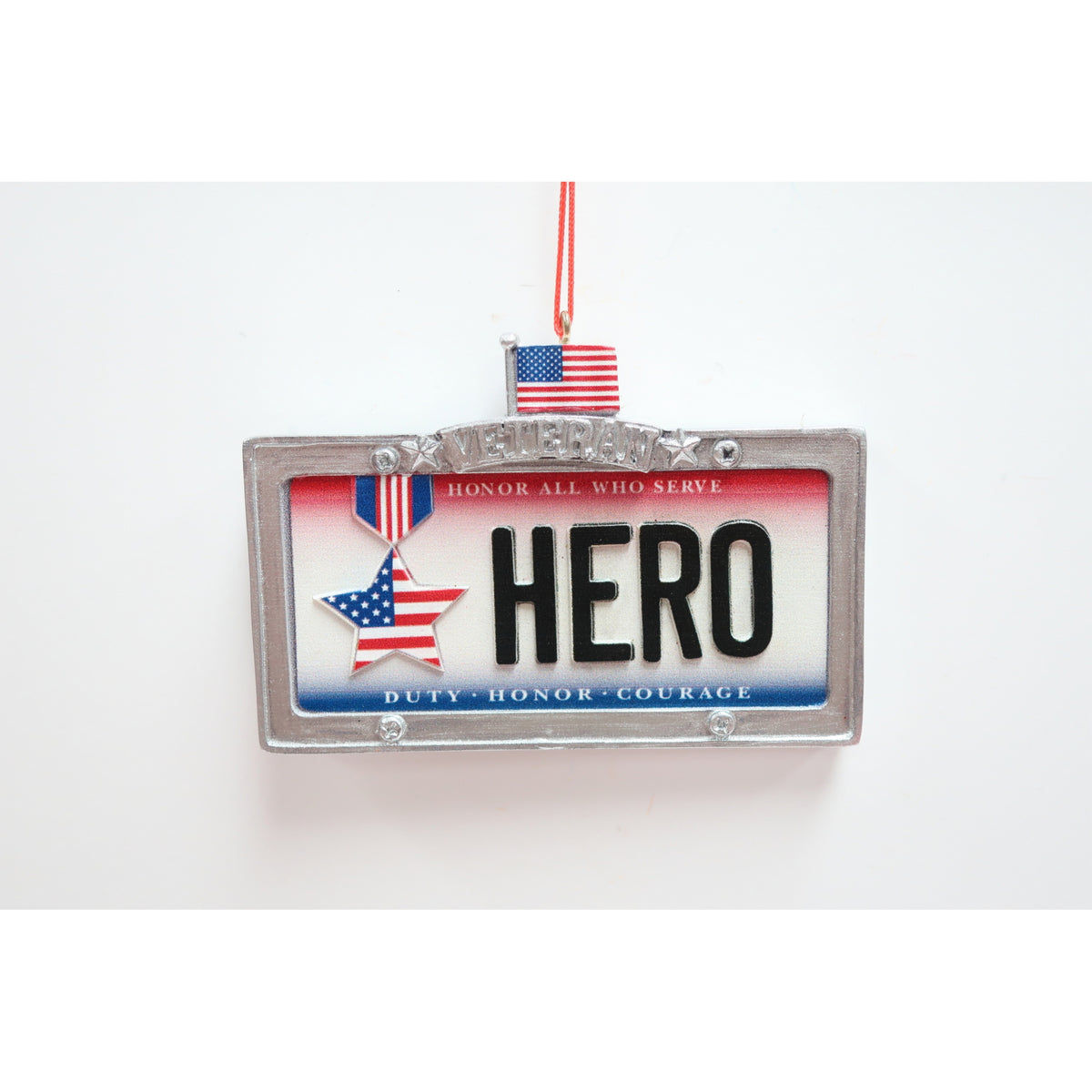 4IN RESIN HERO LICENSE PLATE WORD SIGN ORN – Transpac Brands