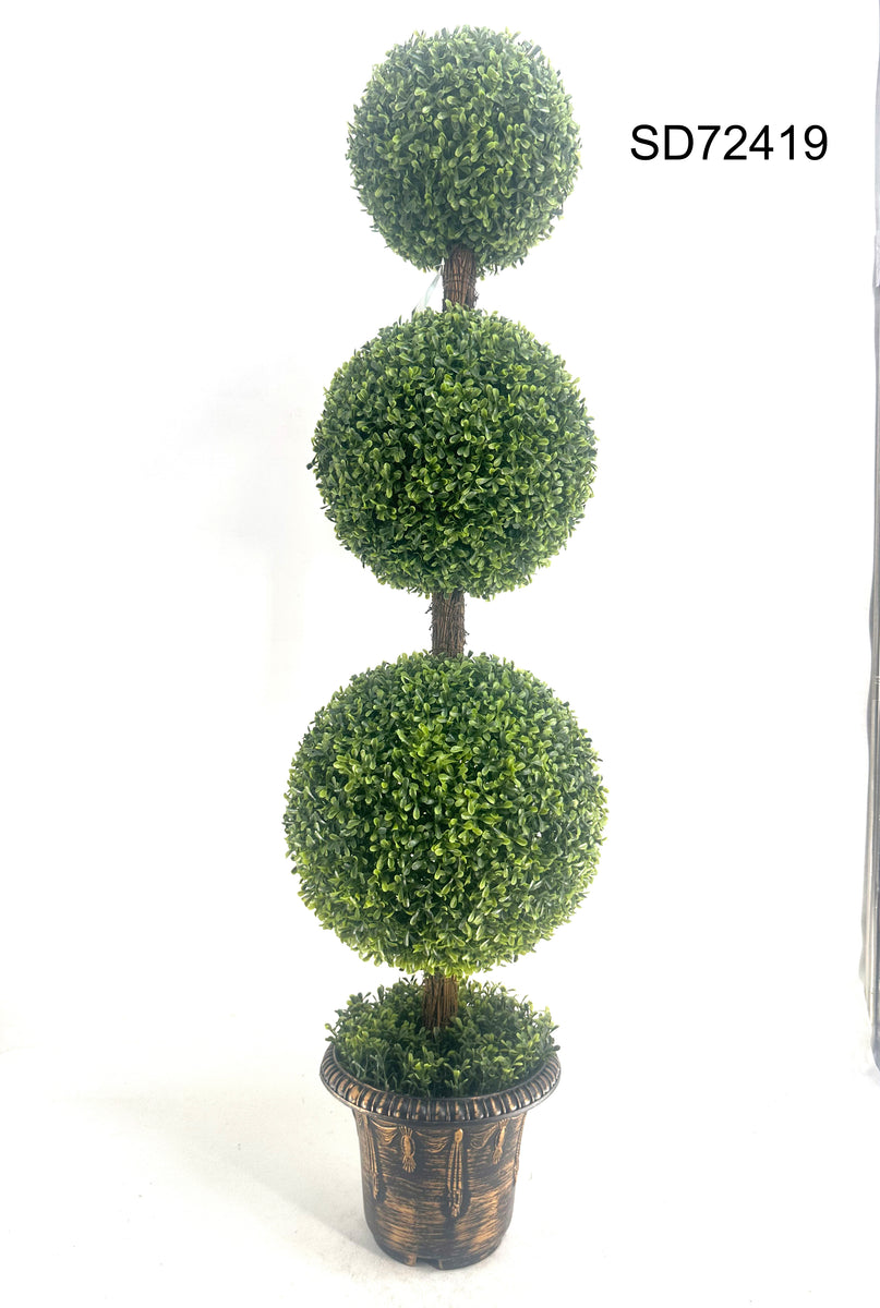 48" BXWOOD 3 BALL TOPIARY IN POT – Transpac Brands