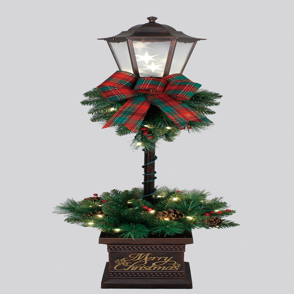 4' KD 35 LED Lamp Post & Wreath – Transpac Brands