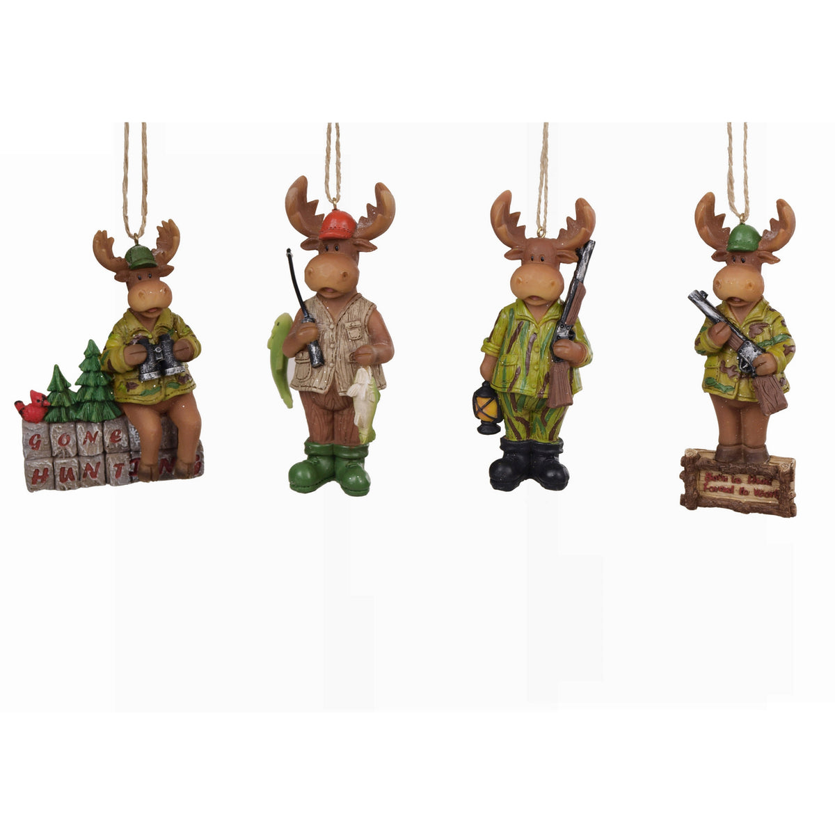 RESIN MOOSE FISHING/HUNTING ORN4 ASST – Transpac Brands