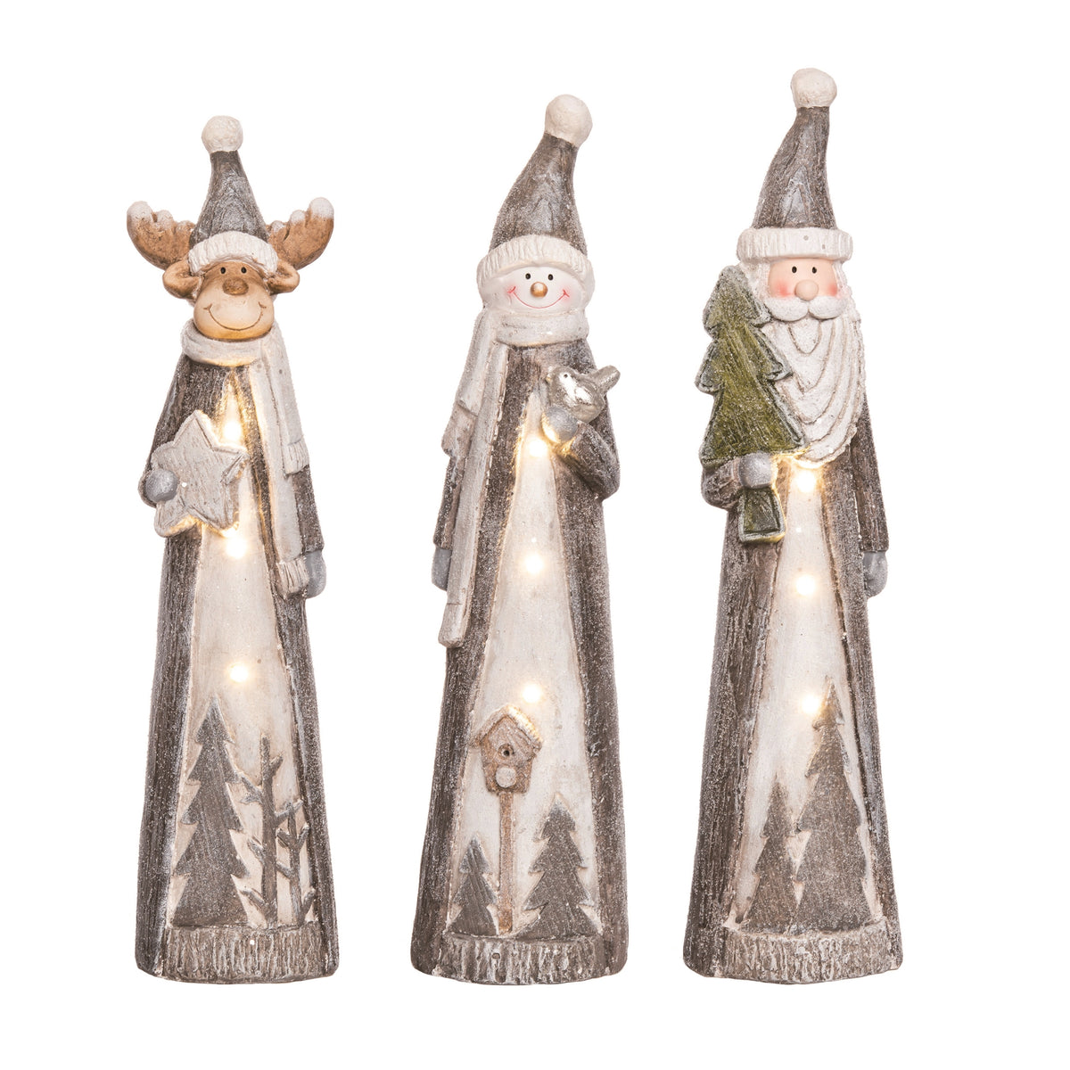 MGO Light Up White Christmas Decor 3 Asst – Transpac Brands