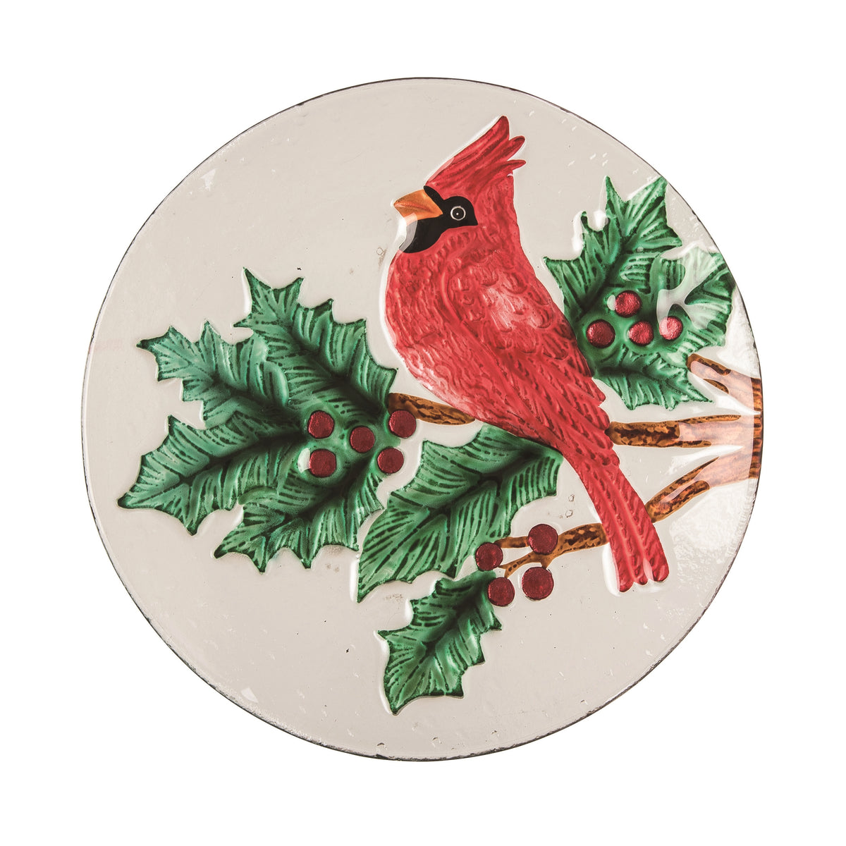 Sm Fused Glass Bright Cardinal Platter – Transpac Brands