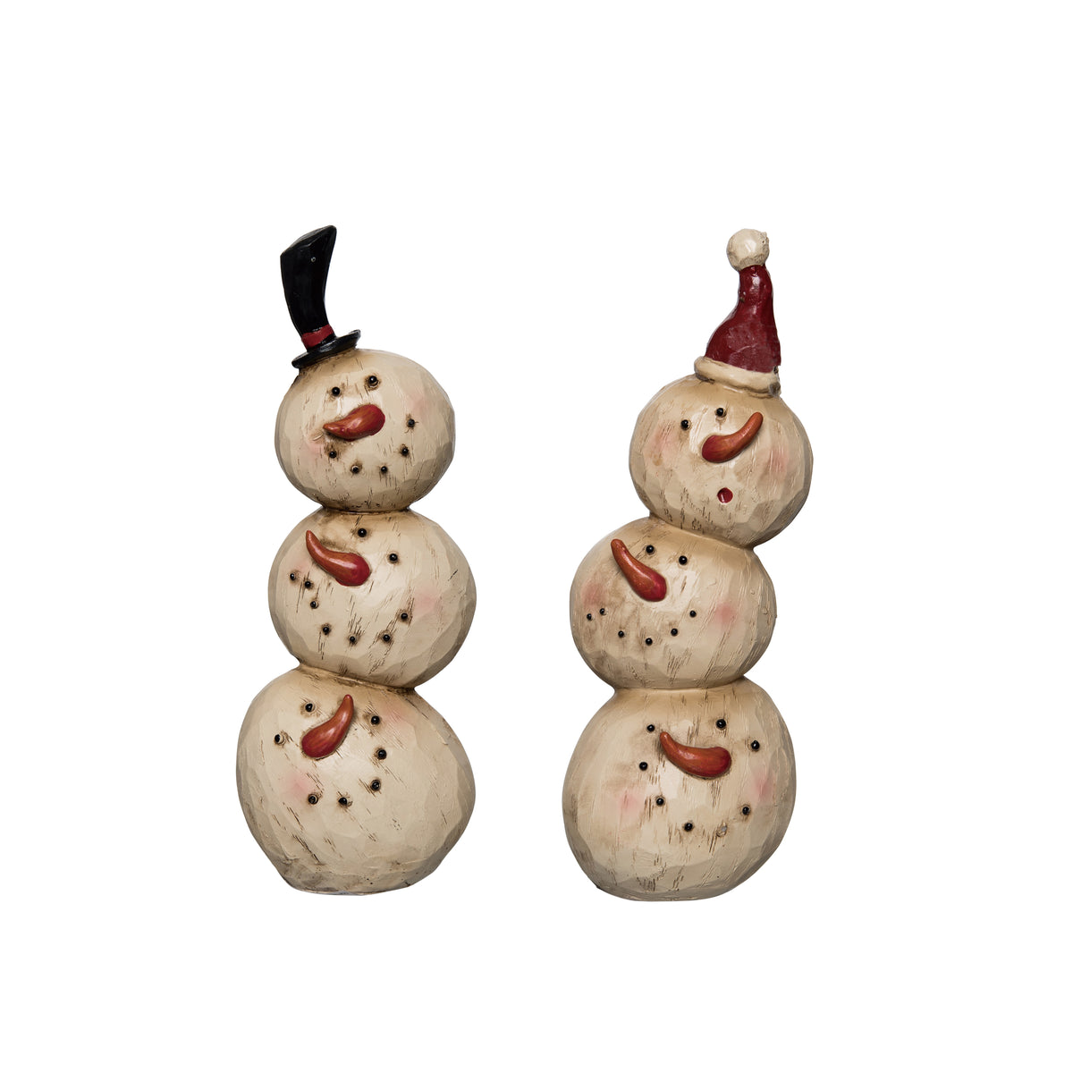 Res Rustic Snowman Stack Decor 2 Asst – Transpac Brands