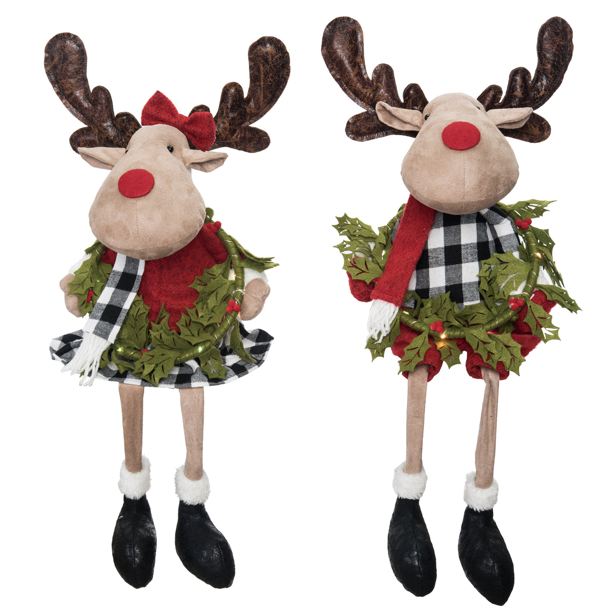 Plush Light Up Buffalo Check Moose Shelf Sitter 2 Asst – Transpac Brands
