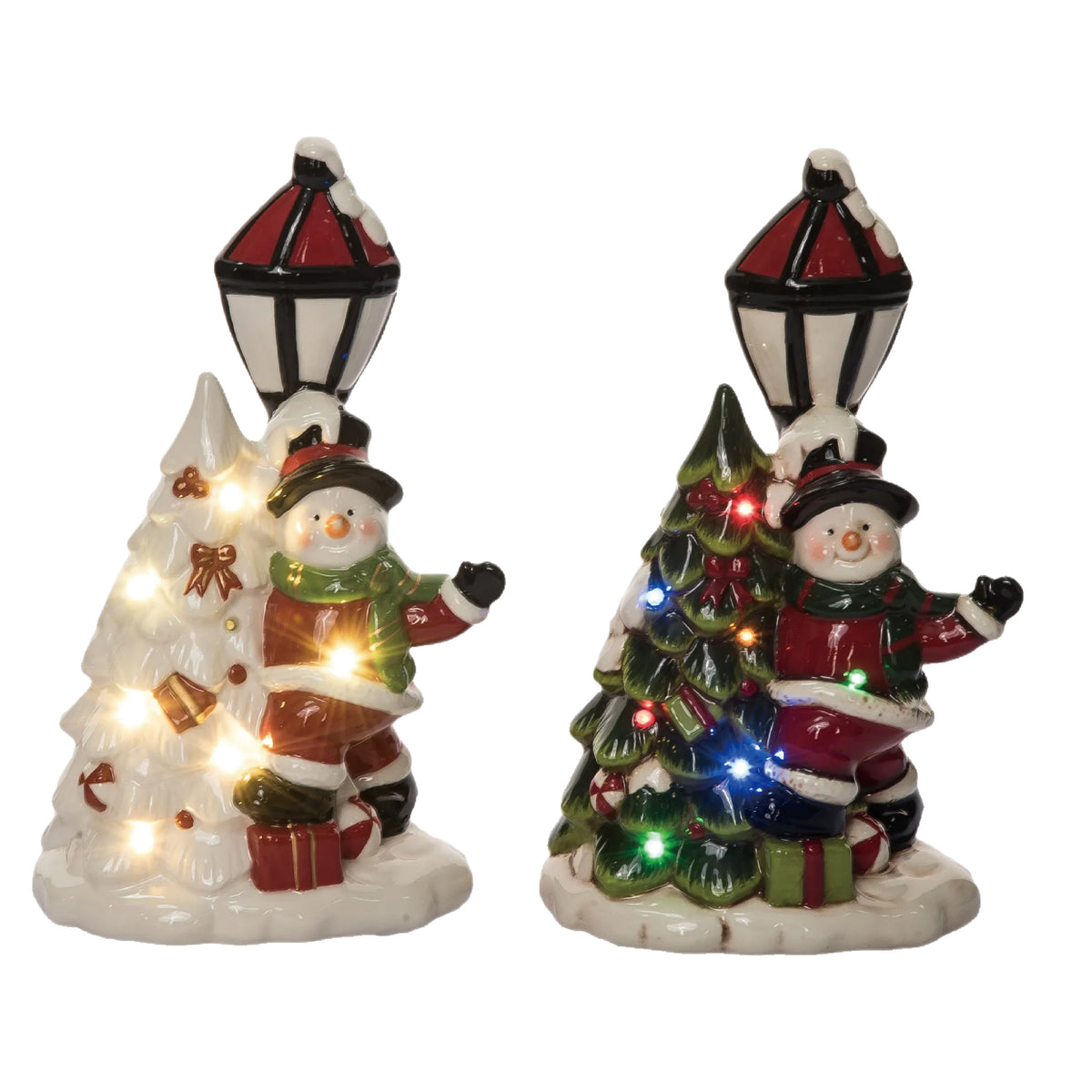 Dol Light Up Snowman On Lamp Post Decor w/Music 2 Asst – Transpac Brands
