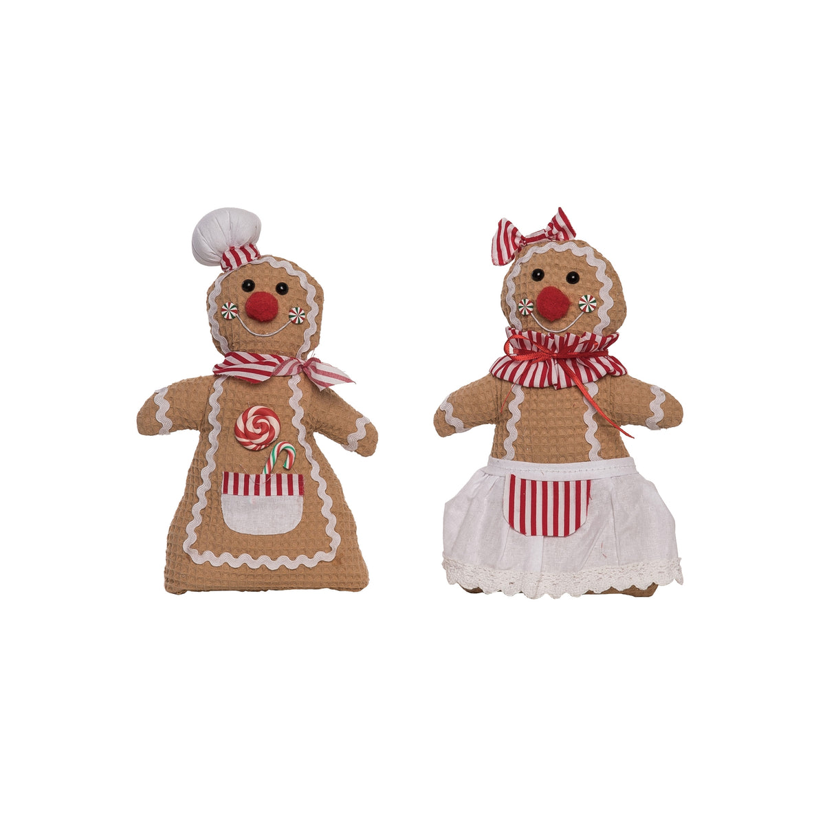 Plush Striped Gingerbread Couple 2 Asst – Transpac Brands