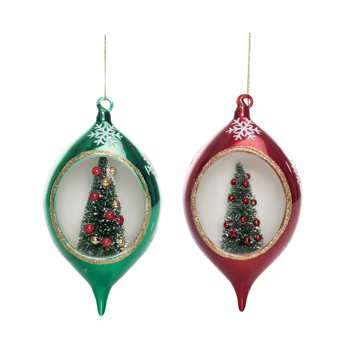 Glass Round Tinsel Tree Orn 2 Asst – Transpac Brands