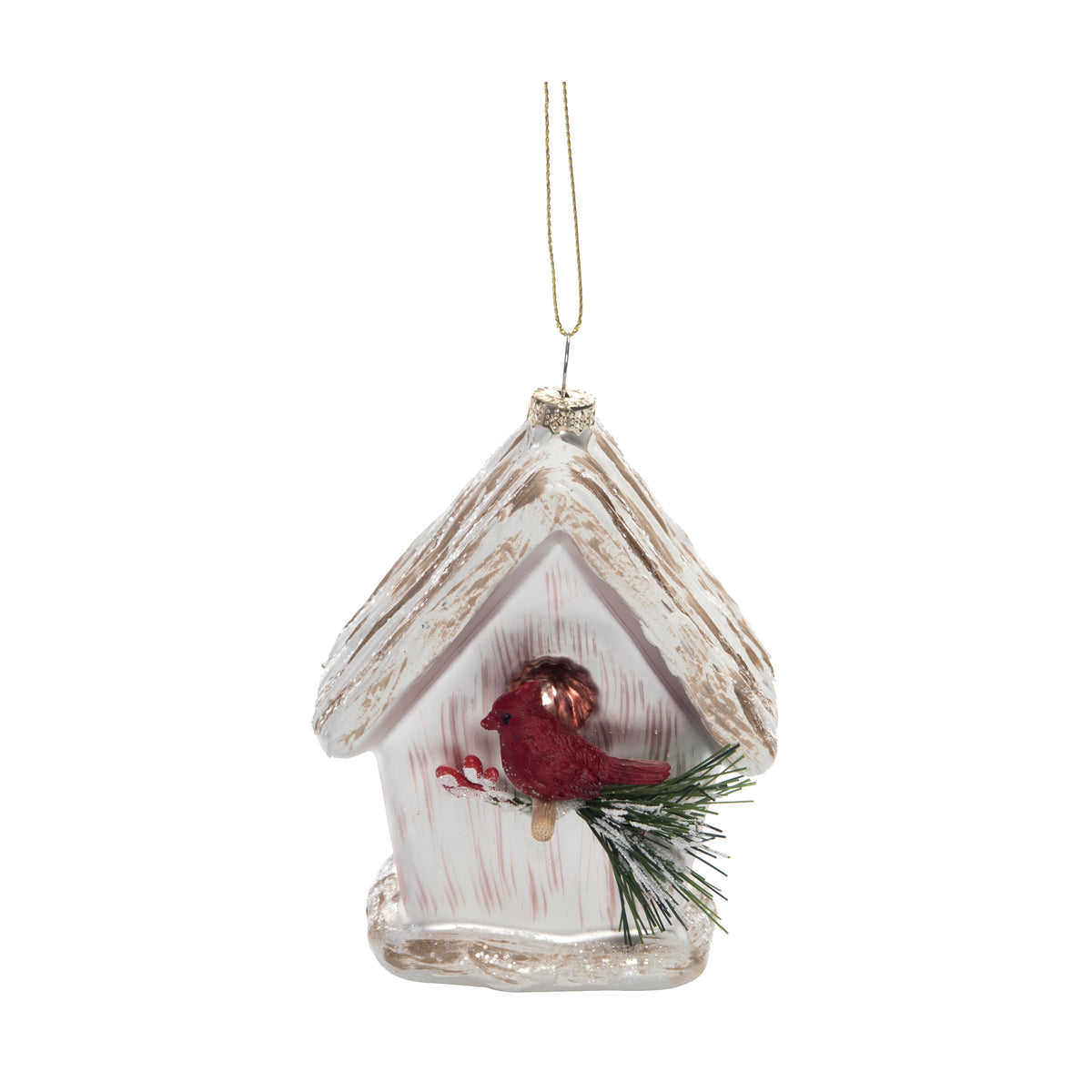 Glass Woodland Cardinal Bird House Orn – Transpac Brands