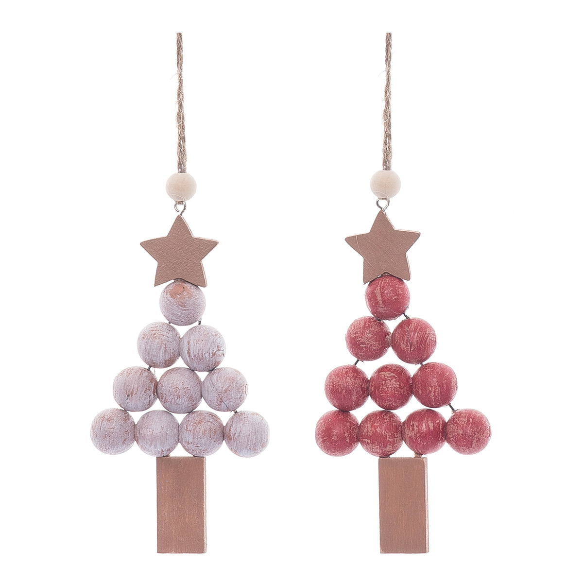 Wood Bead Tree Orn S/2 – Transpac Brands