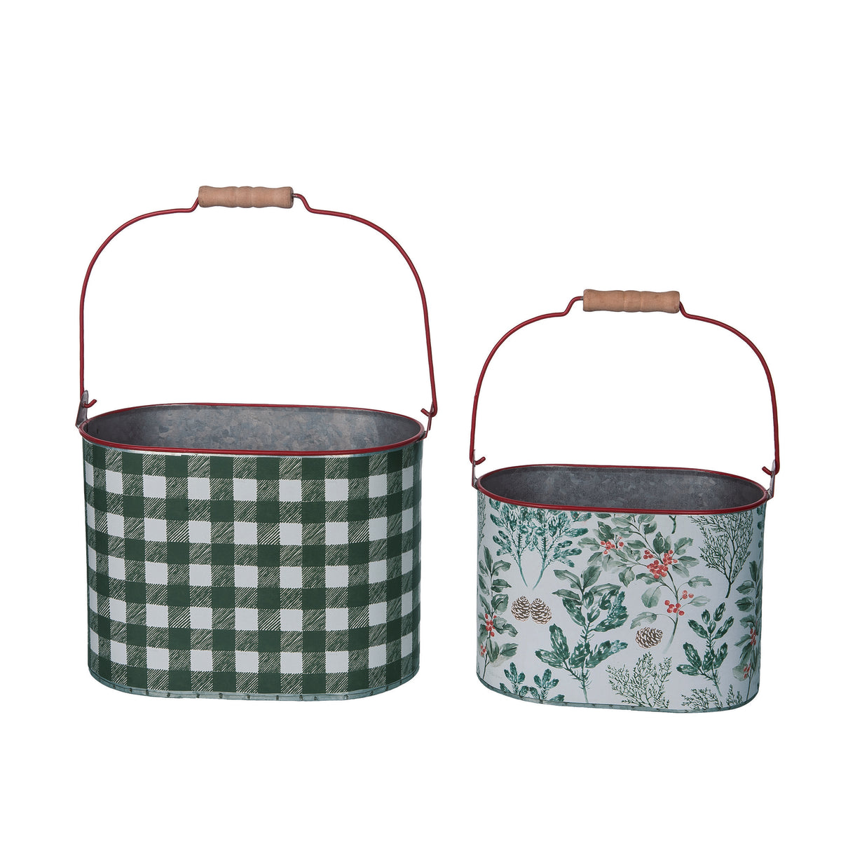 Metal Plaid Storage Buckets S/2 – Transpac Brands