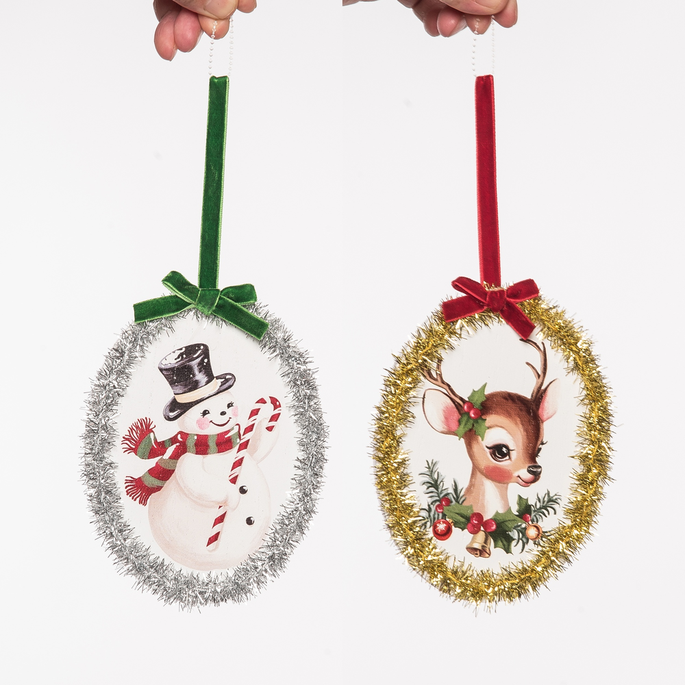 MDF/Tinsel Oval Orn 2 Asst – Transpac Brands