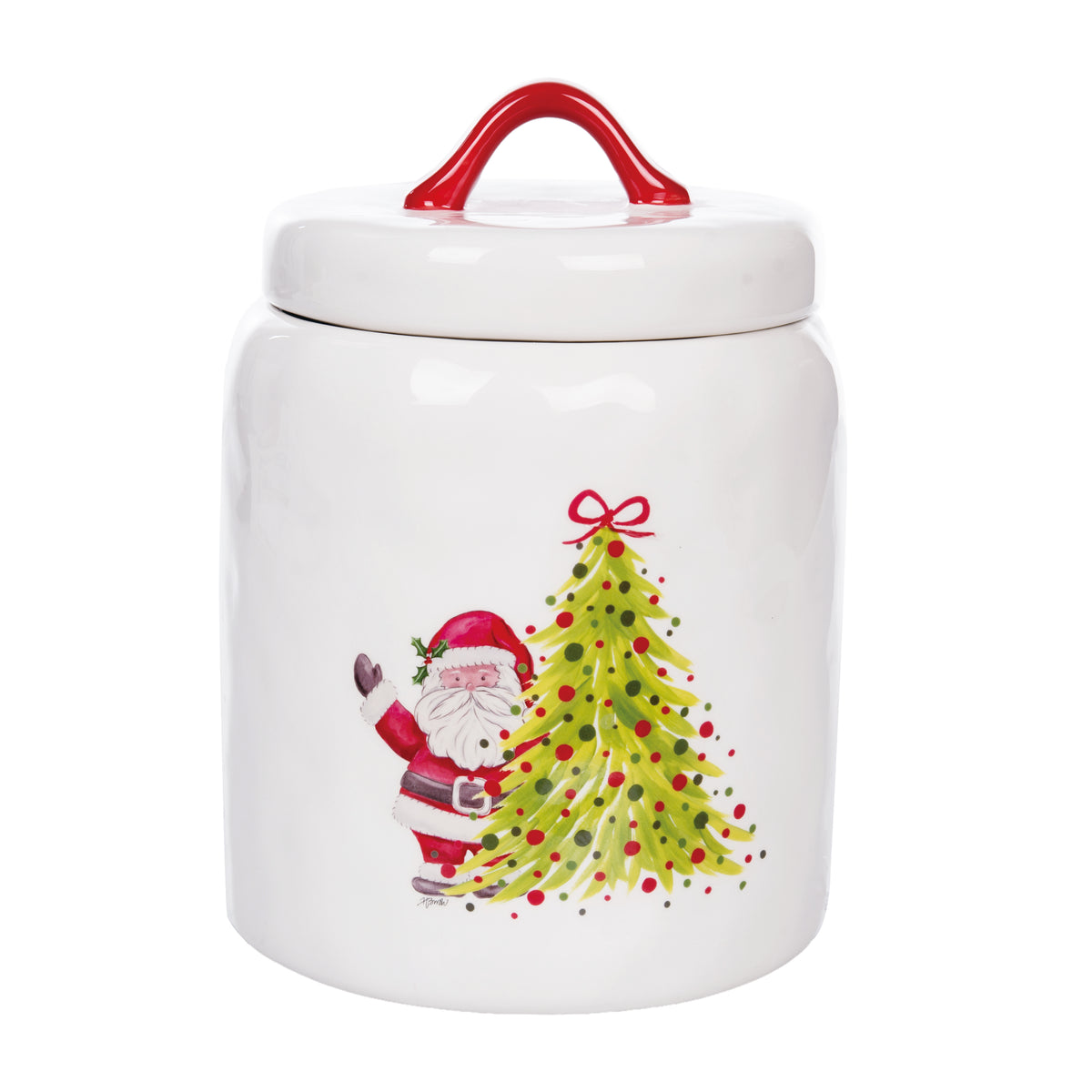 Cer Jar w/Lid Santa Tree – Transpac Brands