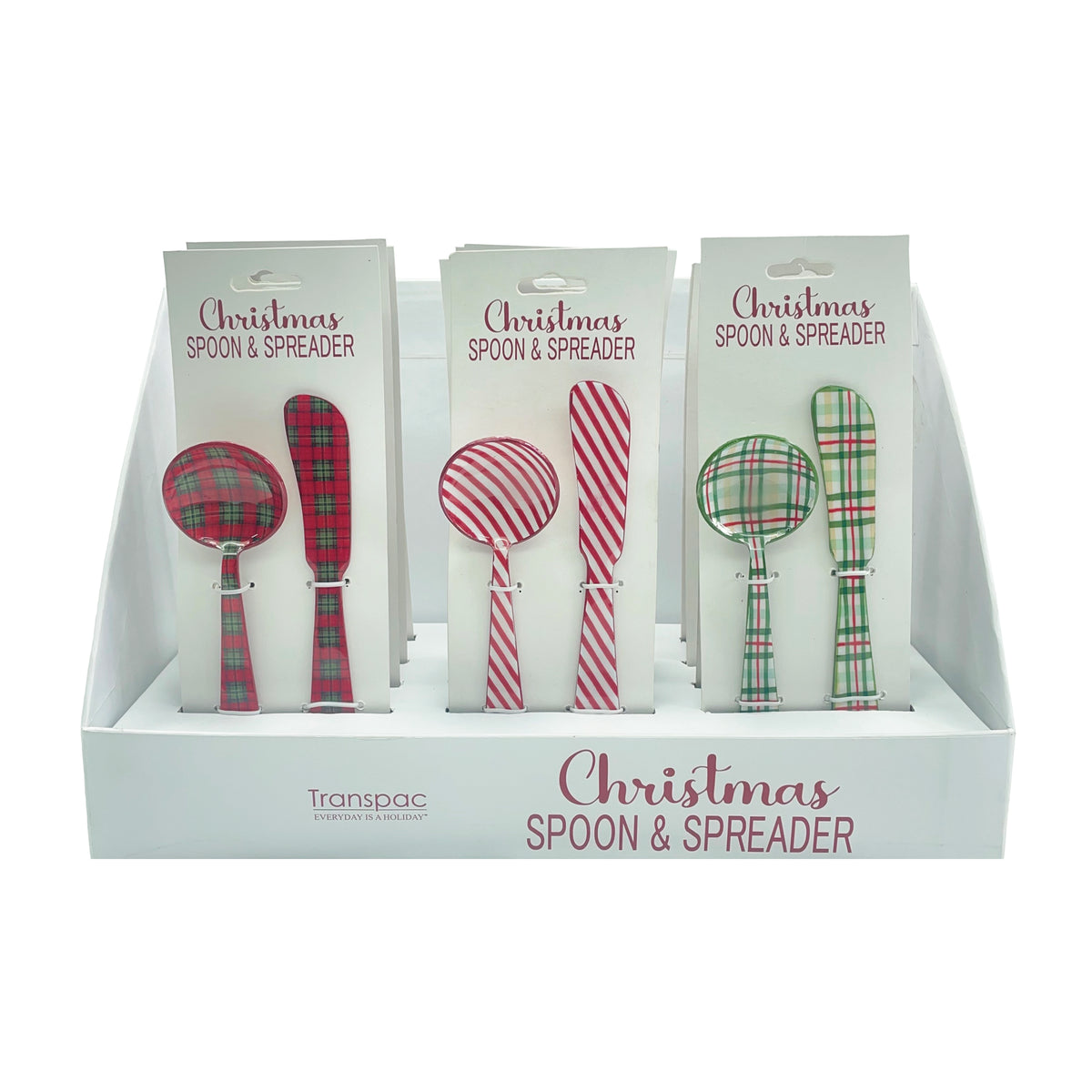 Stainless Holiday Pattern Spreader & Spoon Set of 2 – Transpac Brands