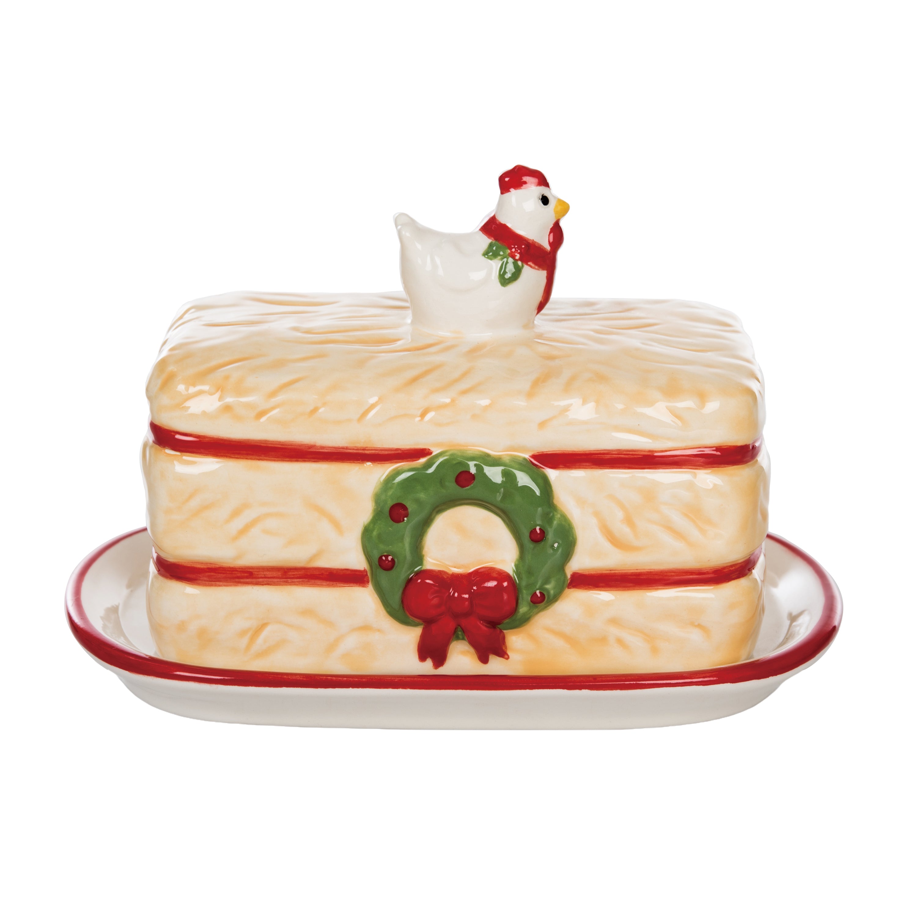 Dol Rooster Hay Bale Butter Dish – Transpac Brands