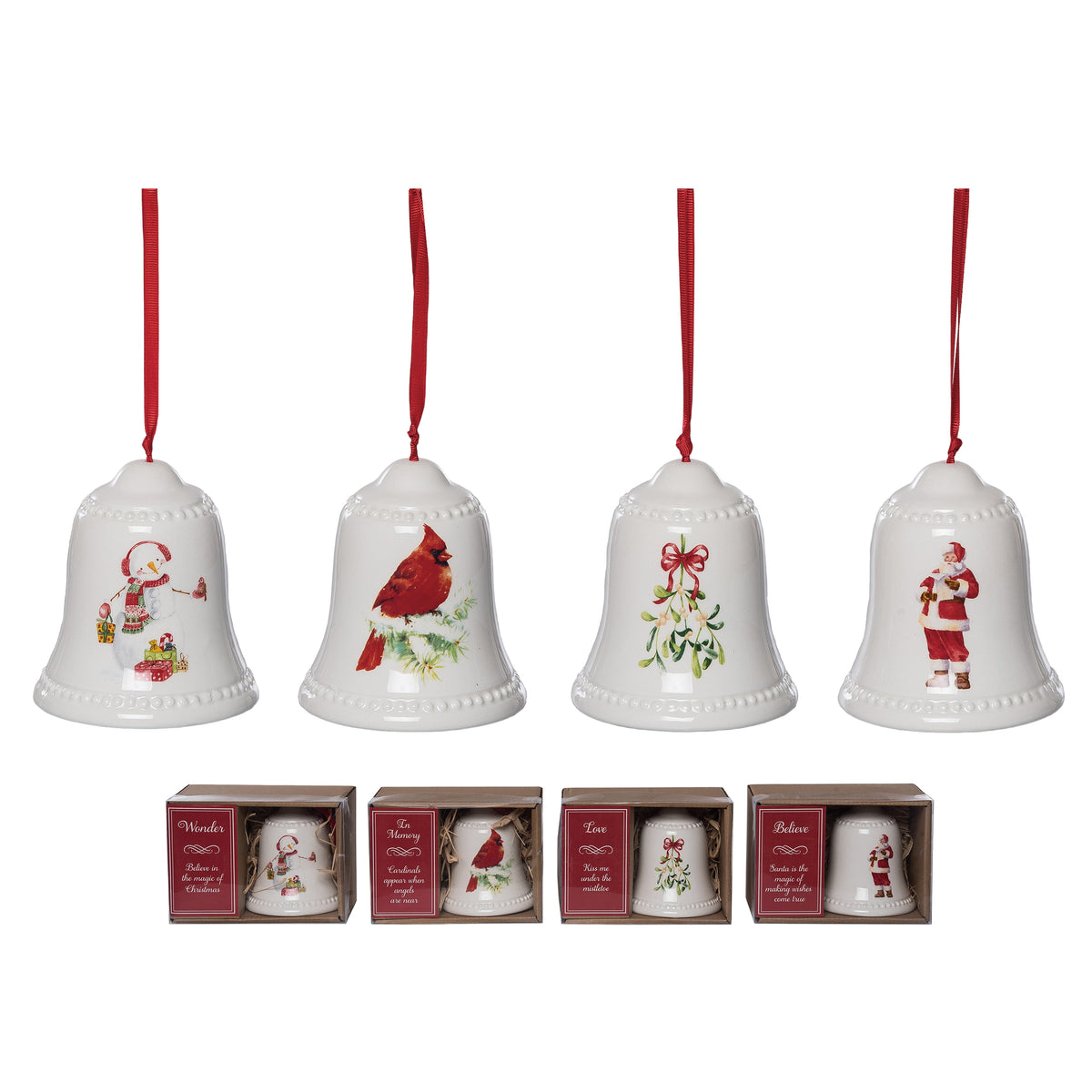 Ceramic Bell in Box (Assortment of 4) – Transpac Brands