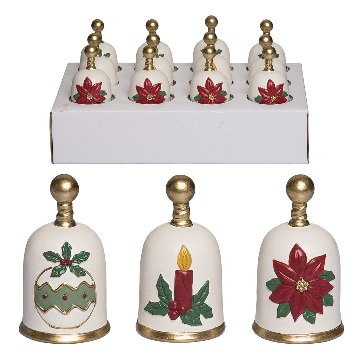 Resin Vintage Christmas Bell 3Styl/4EA/12PDQ – Transpac Brands