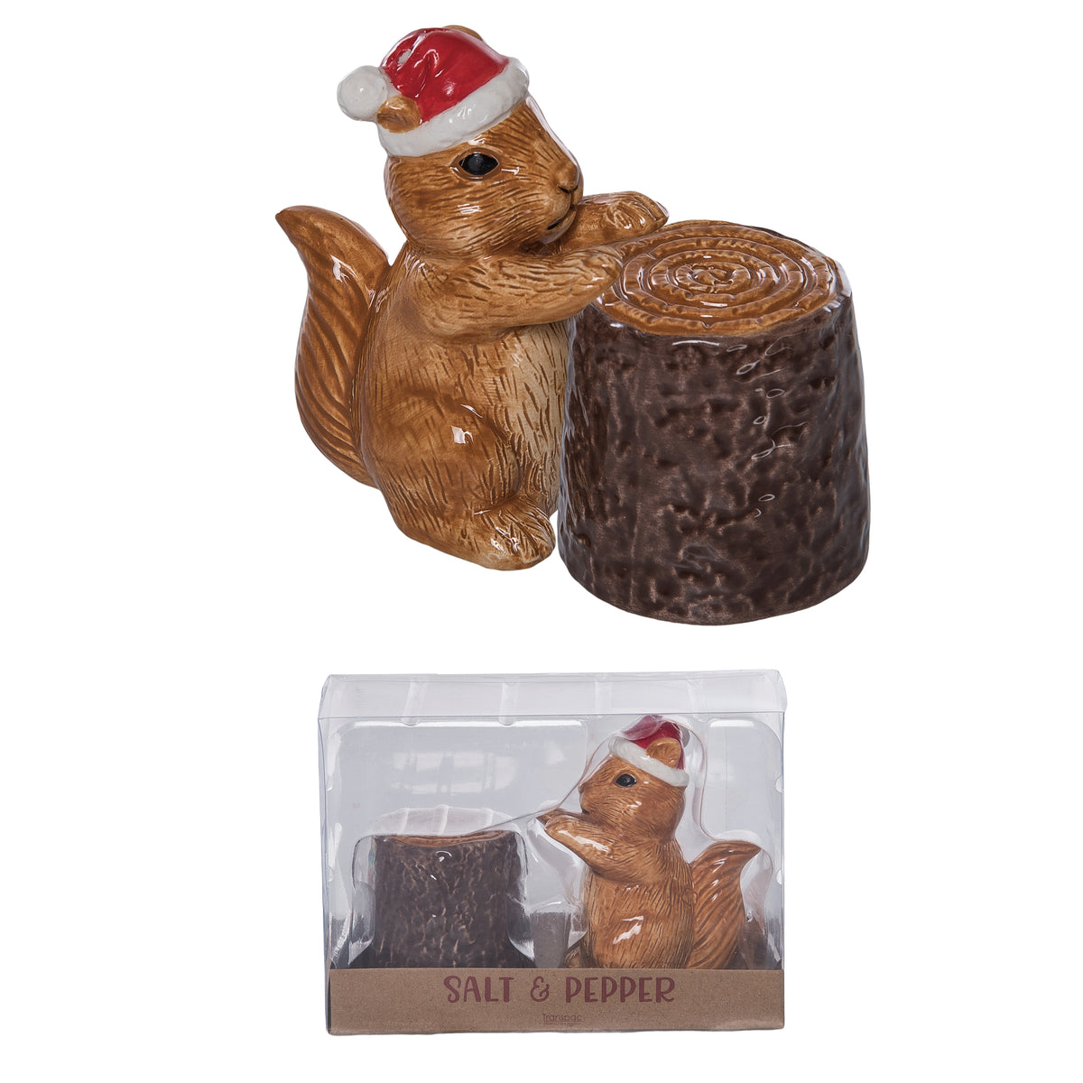 Dolomite Squirrel and Tree Stump Salt & Pepper Shaker Set – Transpac Brands