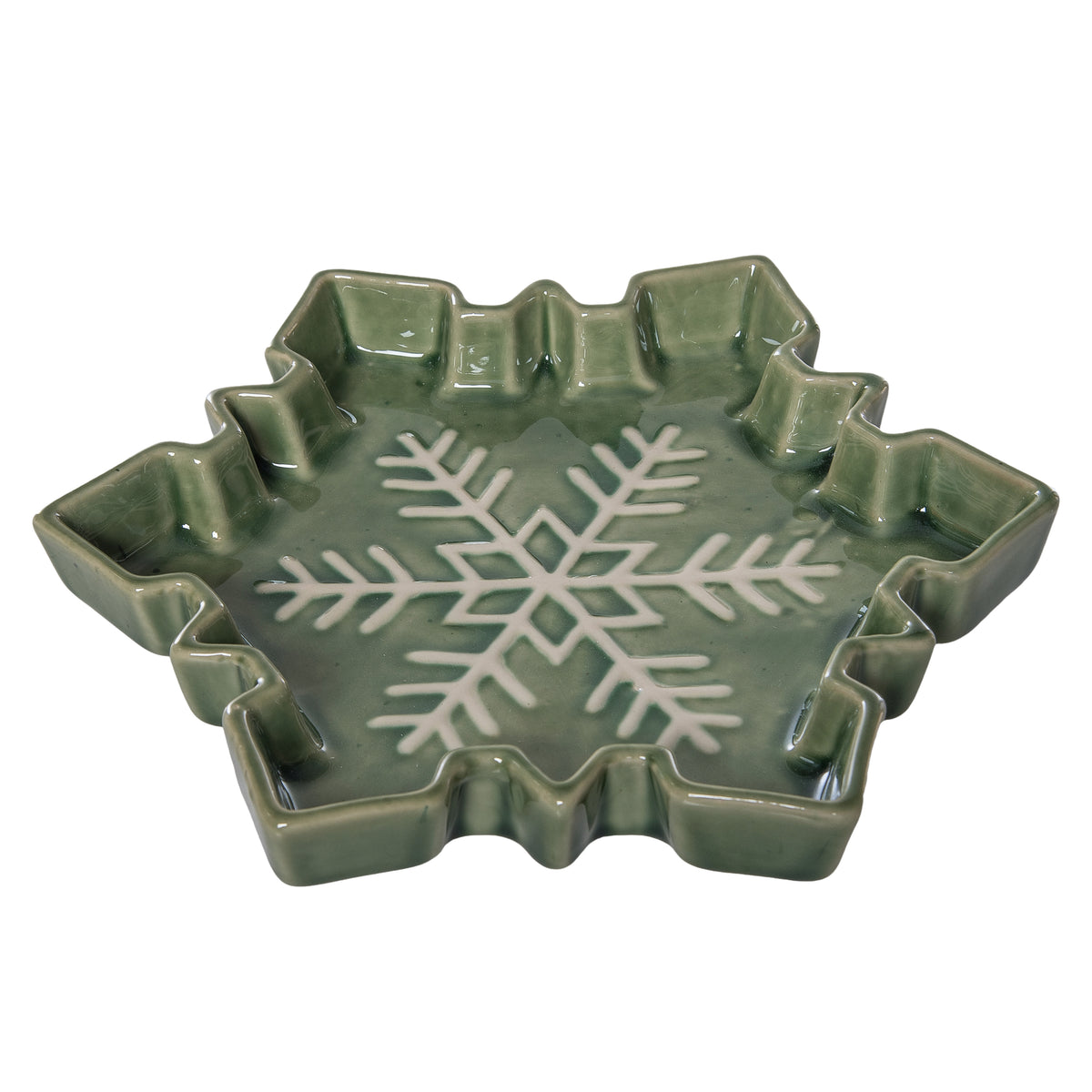 Dol Green Snowflake Platter – Transpac Brands