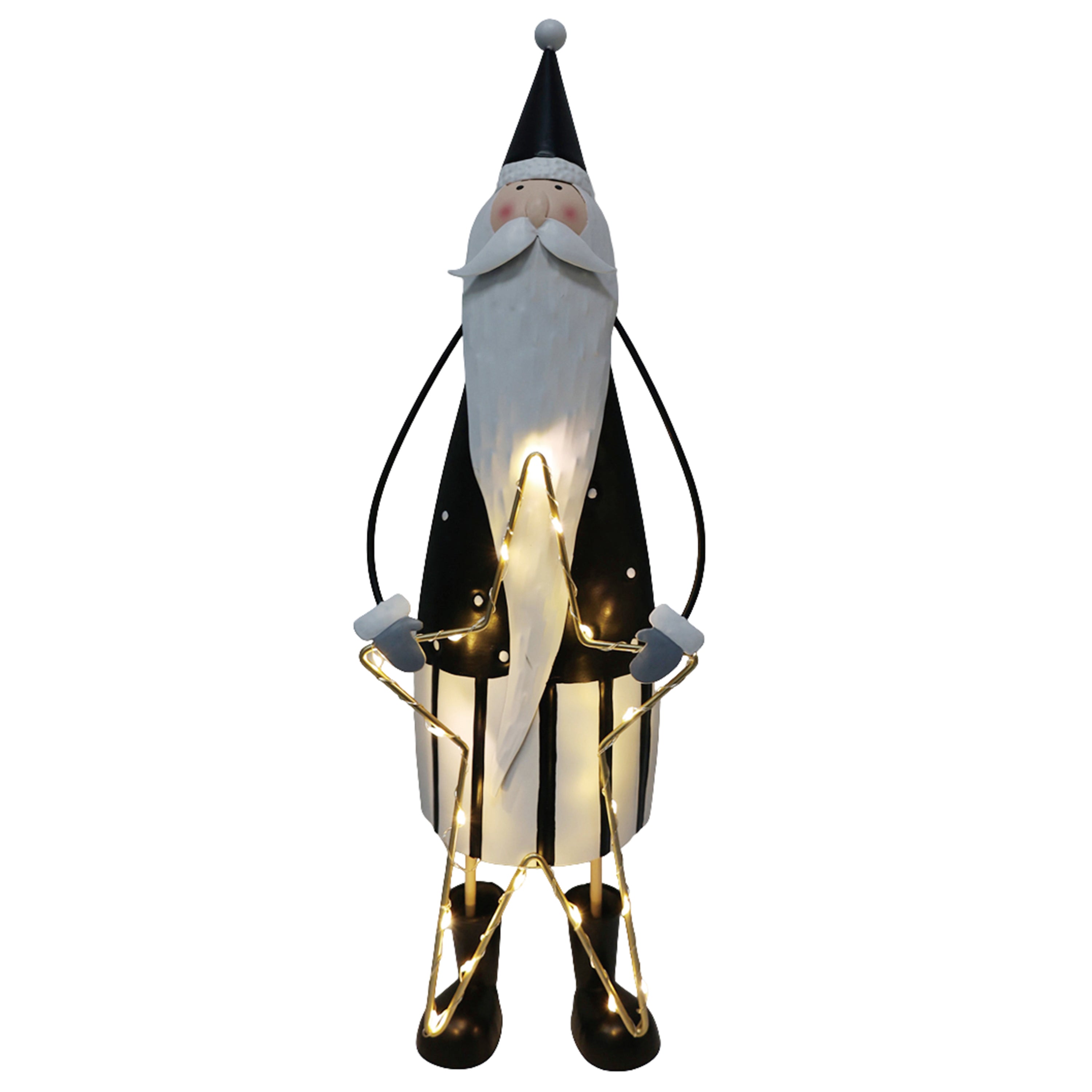 Light Up Metal Santa W/Star – Transpac Brands