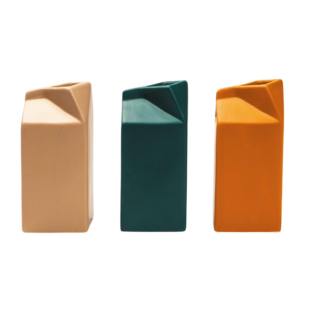 Sm Dol Matte Milk Carton Vase 3 Asst – Transpac Brands