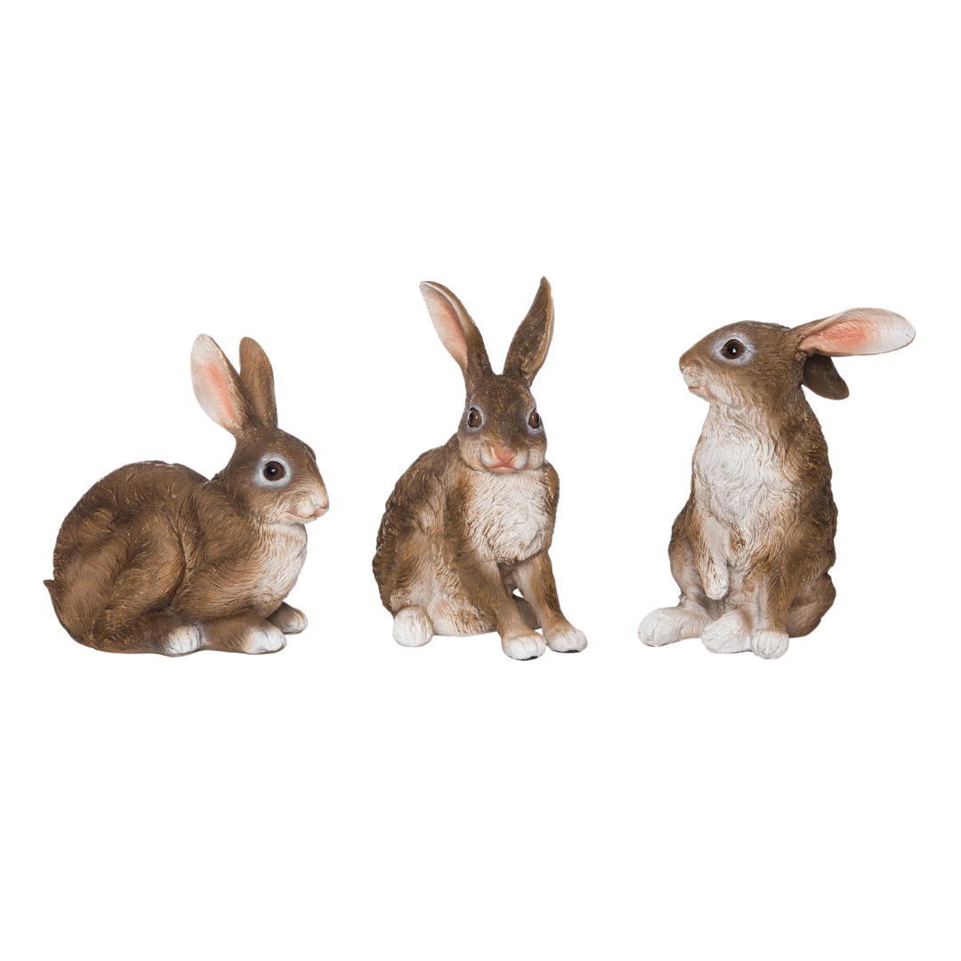 Lg Res Brown Sitting Rabbit 3 Asst – Transpac Brands