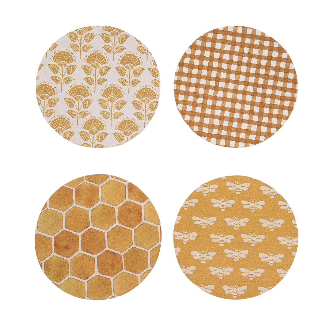 Wooden Coasters w/Bees S/4 – Transpac Brands