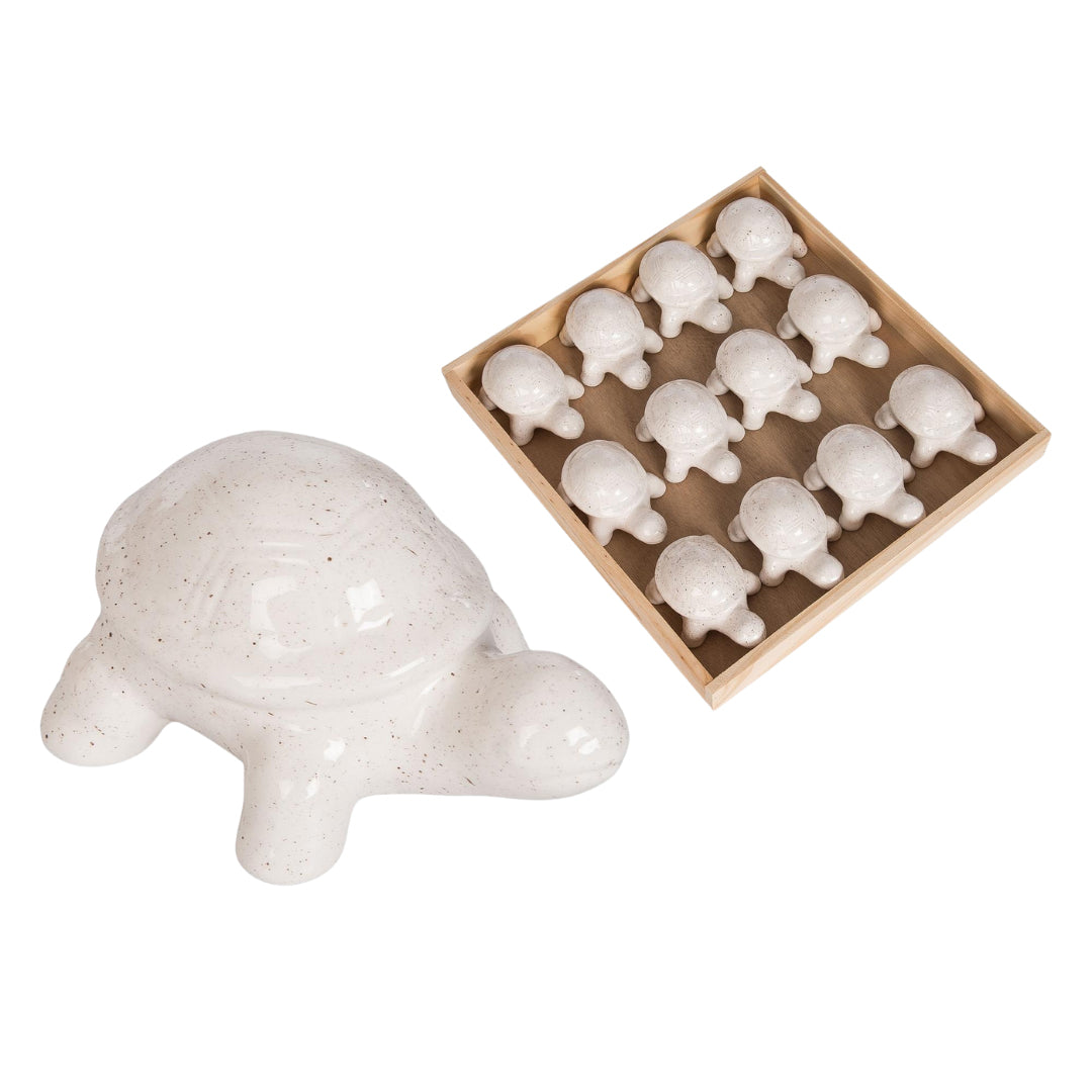 Mini Dolomite Turtles in Wood Box - Set of 12 – Transpac Brands