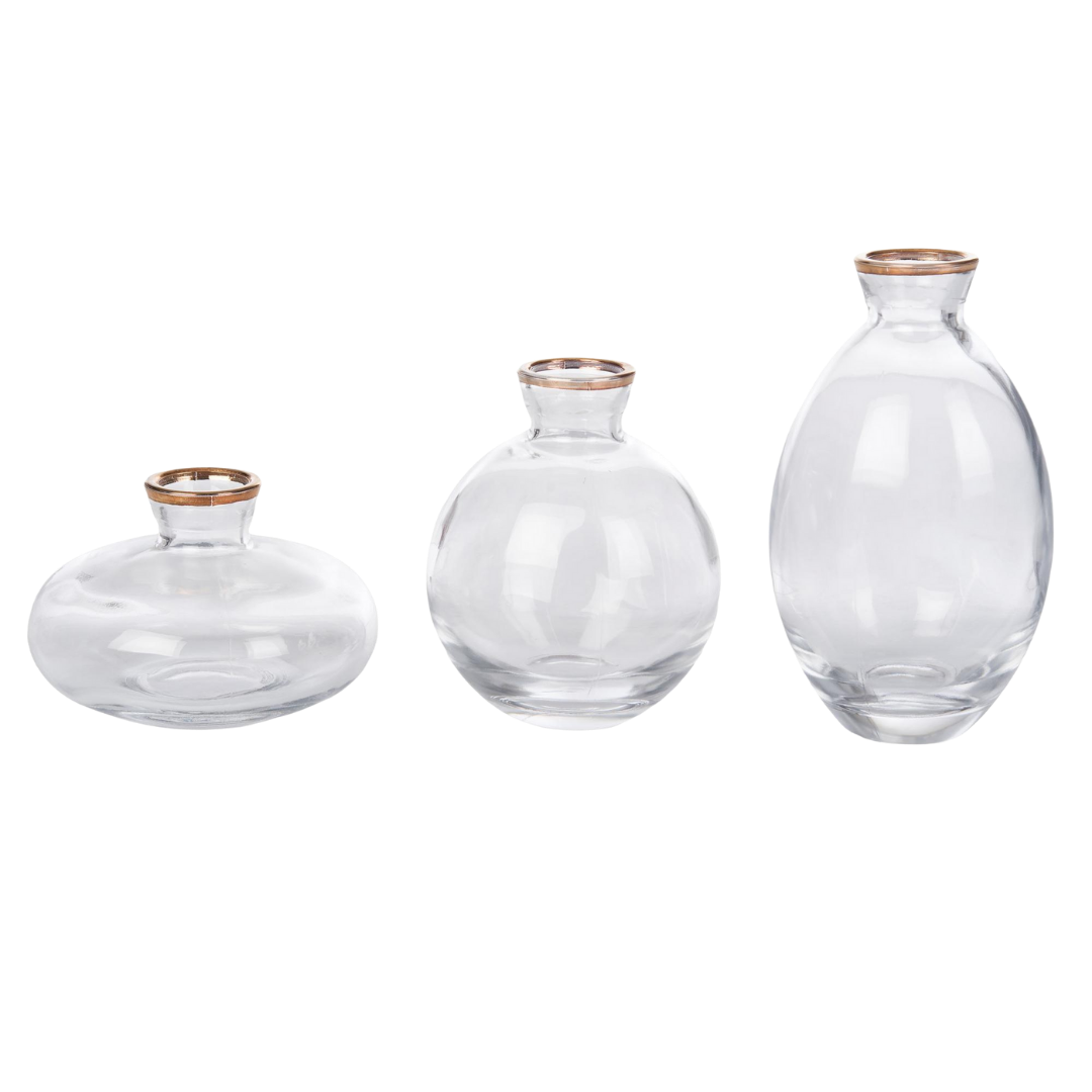 Glass Vase Gold Rim S/3 – Transpac Brands