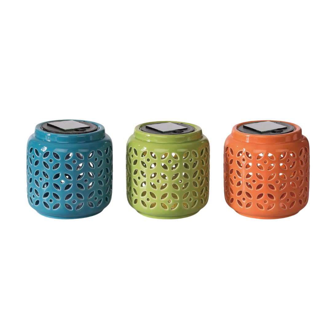 Cer Solar Tabletop Light w/ Cut Out Design 3 Asst – Transpac Brands