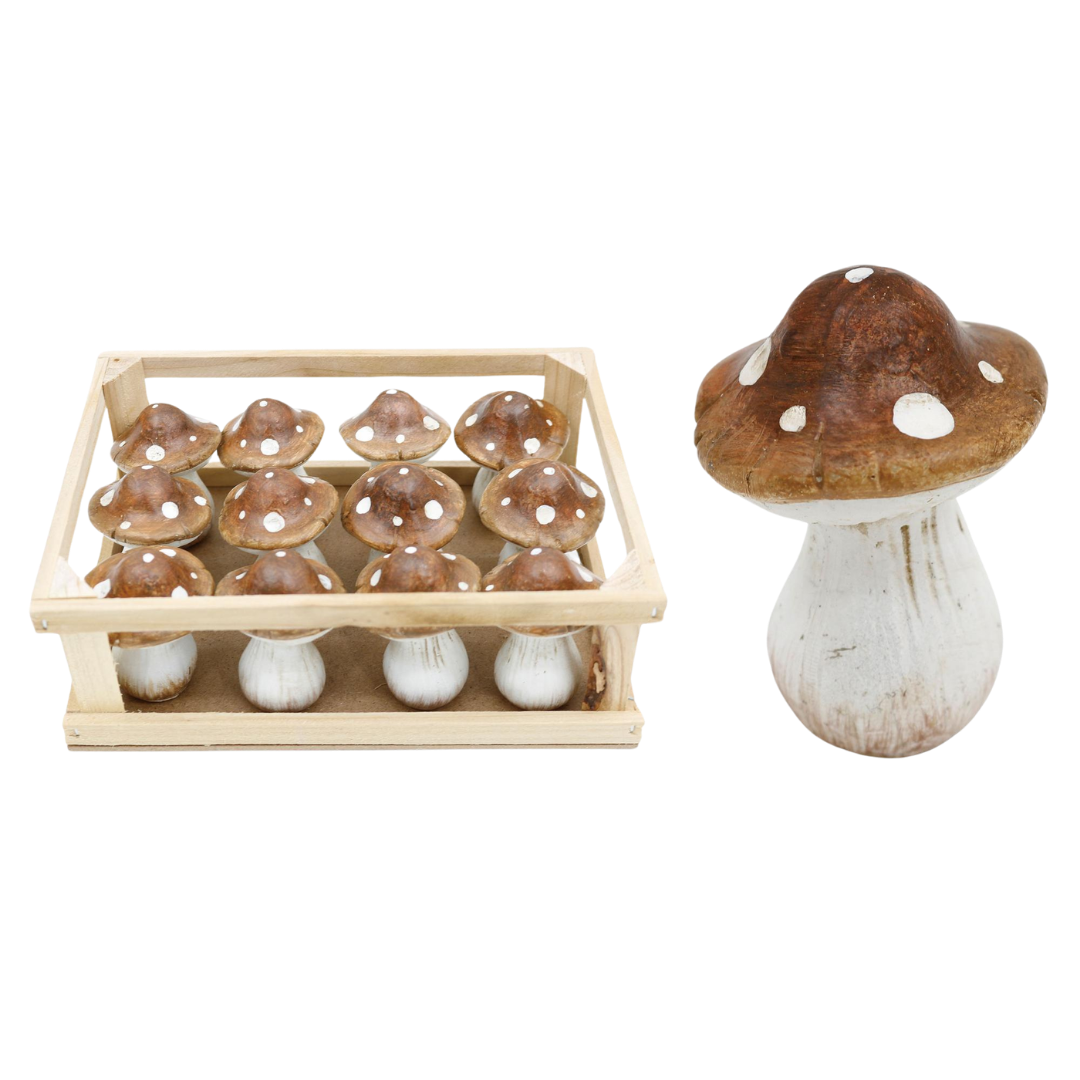 Res Single Mushrooms In Crate S/12 – Transpac Brands