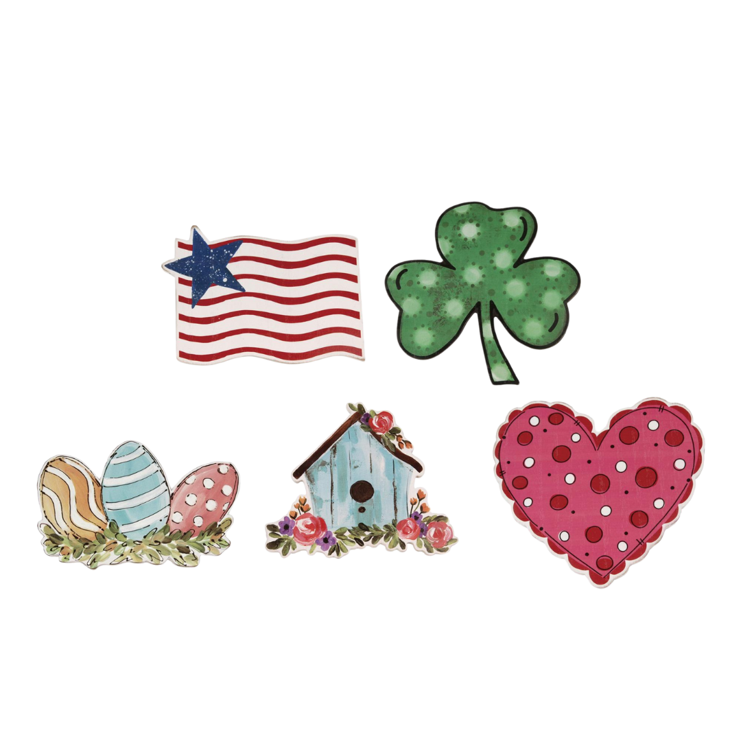 MDF Oversized Heart Magnets w/Table S/5 – Transpac Brands